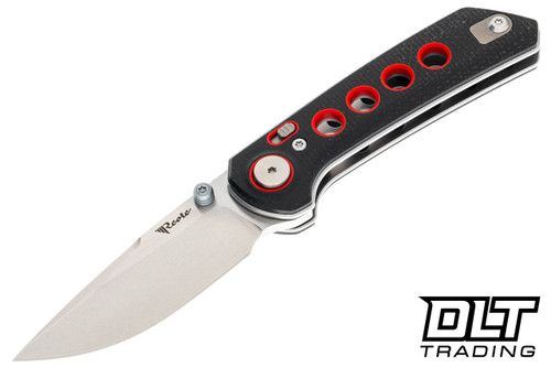 Reate Pl Xt Black Micarta Red G 10 Inlay Stonewashed Blade Dlt