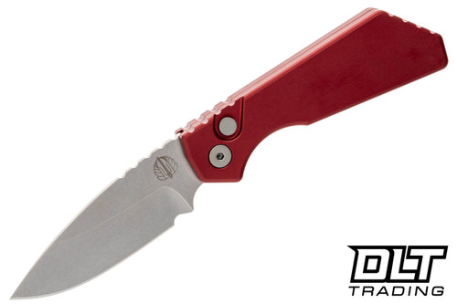 Pro Tech Strider Pt Red Handle Stonewashed Magnacut Blade Dlt