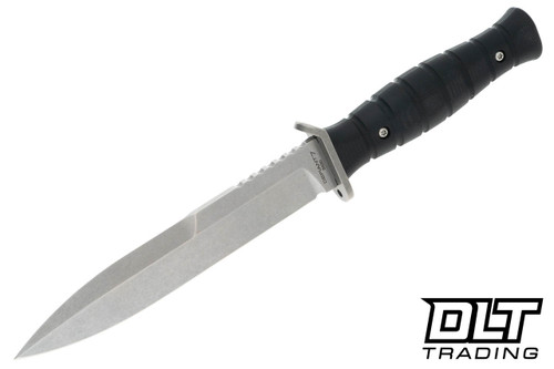 Defiant 7 M320 Black G 10 Handle Stonewashed Blade Kydex Sheath