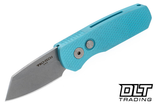 Pro-Tech Runt 5 - Tiffany Blue Handle - Stonewashed Magnacut Reverse ...