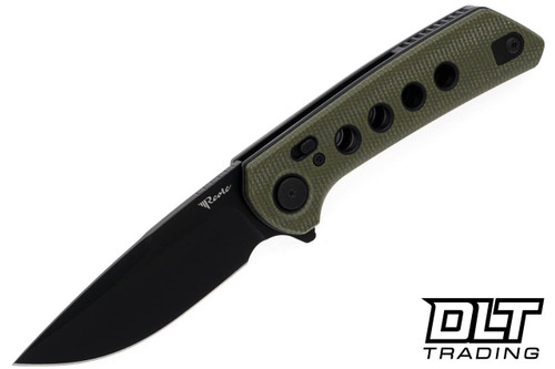 Reate Pl Xf Nitro V Green Canvas Micarta Black G 10 Inlay Black