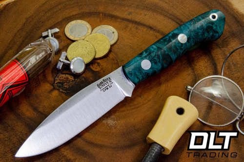 Bark River Mini Tundra 3V Sea Green Maple Burl