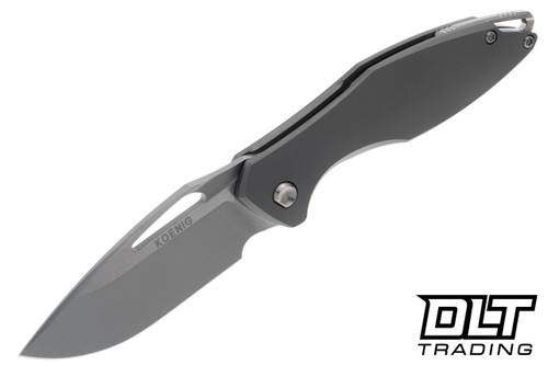 Koenig Mini Arius Non Flipper - Smooth Titanium Handle - Burnished ...