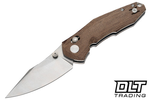 GiantMouse ACE Nazca - Stonewashed M390 Blade - Natural Canvas Micarta ...