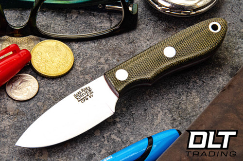 Bark River PSK 3V Green Canvas Micarta - Red Liners