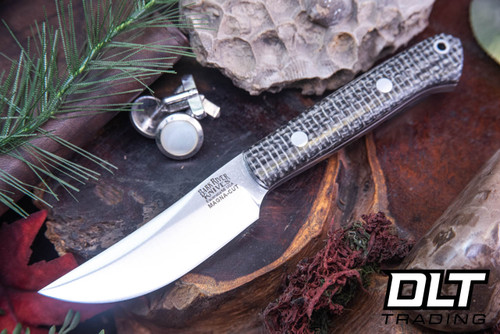 Bark River Little Caper MagnaCut Smoke Burlap Micarta - White Liners