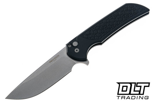 Pro-Tech Mordax Gridlock - Textured Black Handle - Stonewashed MagnaCut ...