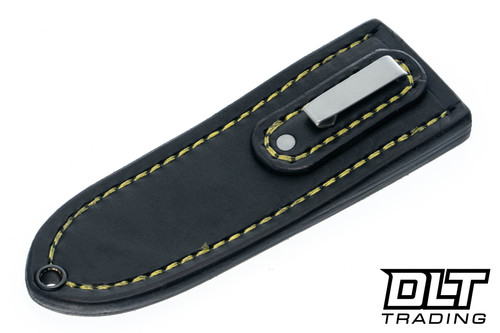Skinbender EDC Pocket Sheath - Black Leather - Yellow Stitching - DLT ...