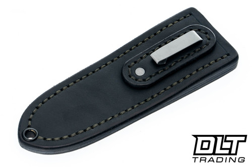 Skinbender EDC Pocket Sheath - Black Leather - OD Green Stitching - DLT ...