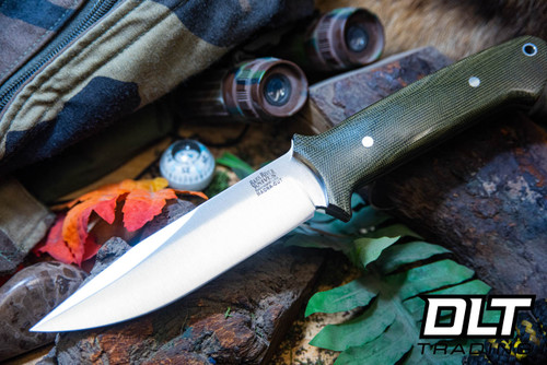 Bark River Red Flag MagnaCut Green Canvas Micarta - Red Liners