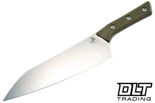 Microtech 8" Chef Knife - Stonewashed Blade - OD Green G-10 Handle ...