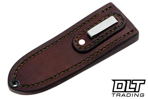 Skinbender EDC Pocket Sheath - Dark Brown Leather - OD Green Stitching ...