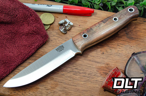 Bark River Blade Raid Bushcrafter II 3V Salmon Maple Burl - Hollow Pins