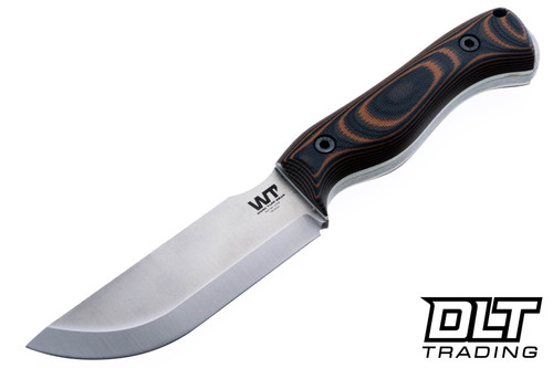 WTG Nomad Bushcrafter - K329 Stonewashed Scandi Grind - Tiger Camo G-10 ...