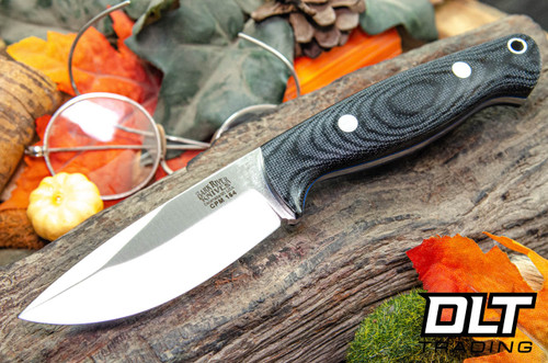 Bark River North Country EDC CPM-154 Black Canvas Micarta - Blue Liners