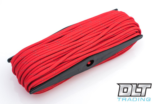 Red Reflective 550 Paracord - 100 Feet - DLT Trading