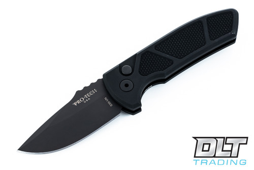 Pro Tech Sbr Black Handle Machined Texture Black Blade Dlt Trading
