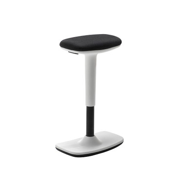 Lean Stool White Frame Black Fabric