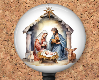 Nativity Retractable ID Badge Reel, Lanyard, or Carabiner - The Badge ...