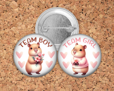 Capybara Gender Reveal Party Favor Pins (10 Pack) - The Badge Patch (A ...