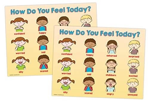 2 Pack Feelings Chart for Kids - Feeling Faces Chart - How Do You Feel ...