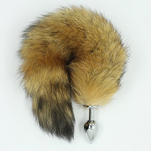 chengbaobaby Brown Real Hair Tail Plug Metal Plug Amar Fox Tail Stage ...