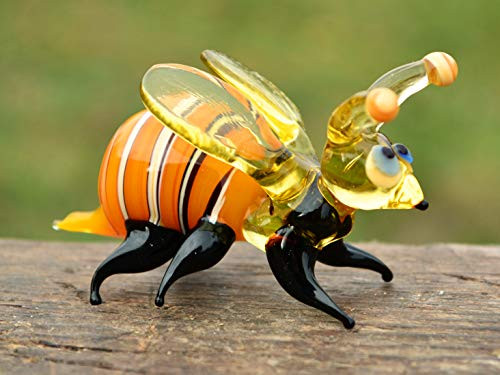 Glass Bee Figurines Collectible Bee Miniature Statue Glass Bees Decor ...