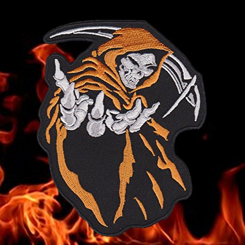 Grim Reaper Patch Angle of Death Motorcycle Biker Jacket Patch Iron-On ...