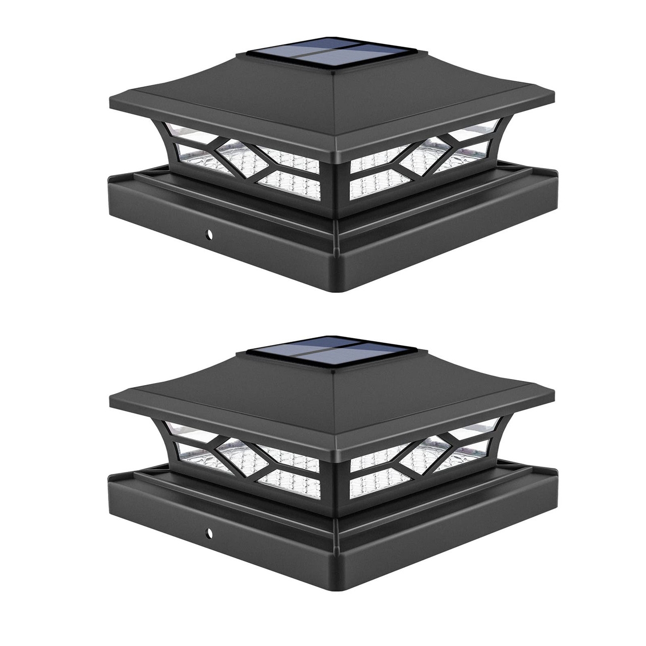 VOLISUN Solar Post Cap Lights,2Pack Outdoor Fence Post Cap Lights,Vinyl ...