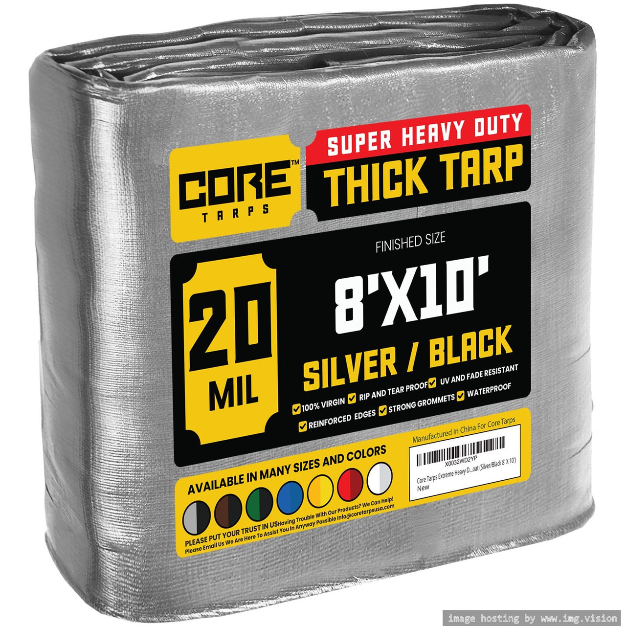 Core Tarps Extreme Heavy Duty 20 Mil Tarp Cover, Waterproof, UV ...