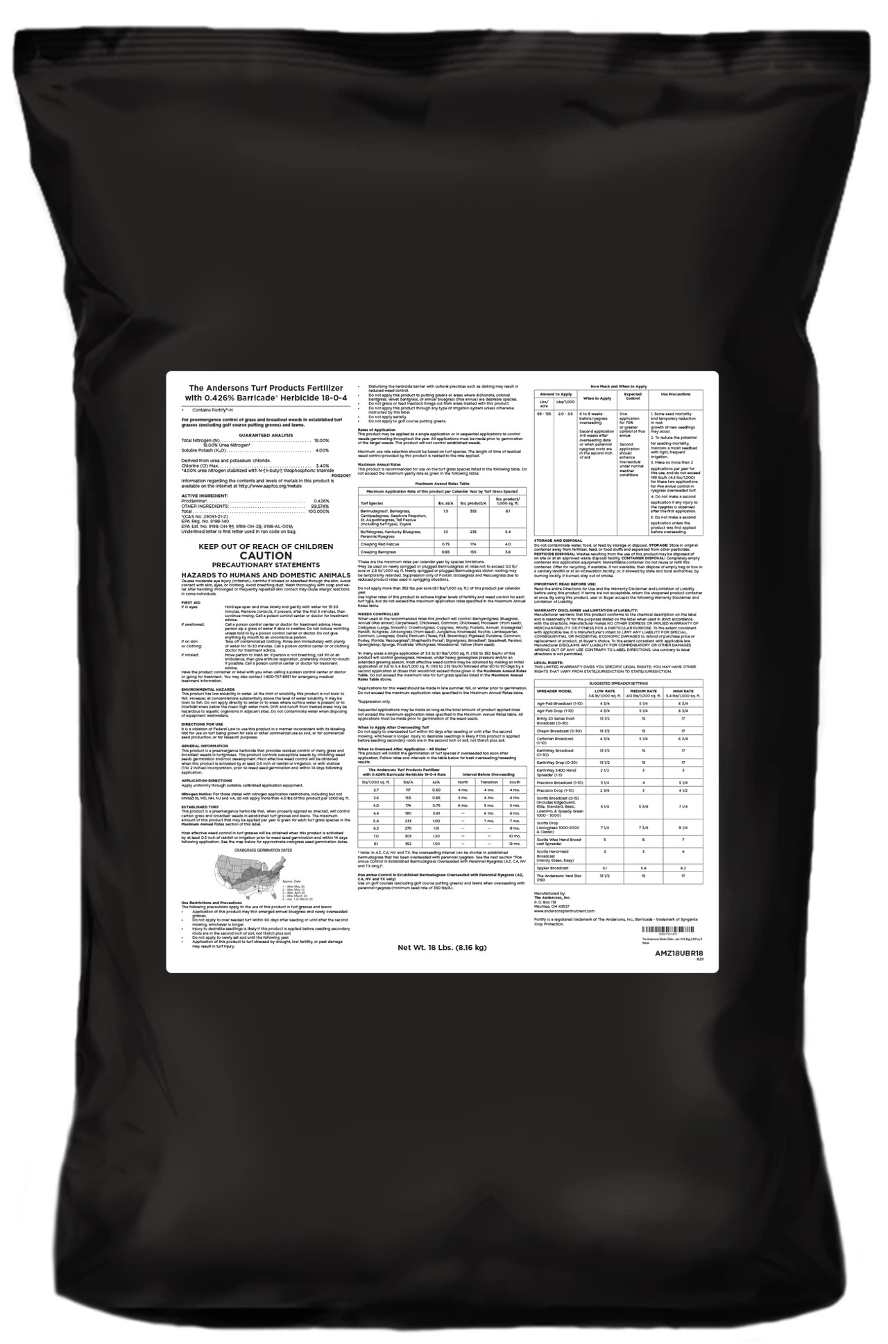 The Andersons PGF Complete 16-4-8 Fertilizer with Humic DG 5 000 sq ft ...