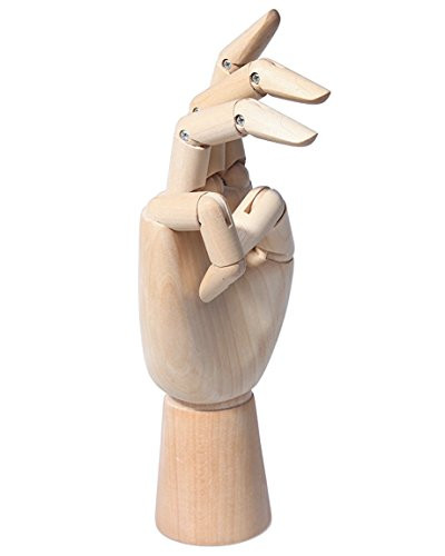 Wooden Mannequin Hand 7 Inch Realistic Wood Hand Model Posable Manikin ...