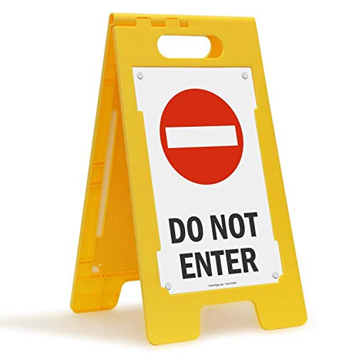 SmartSign Do Not Enter Folding Floor Sign 25 x 12 Plastic ...