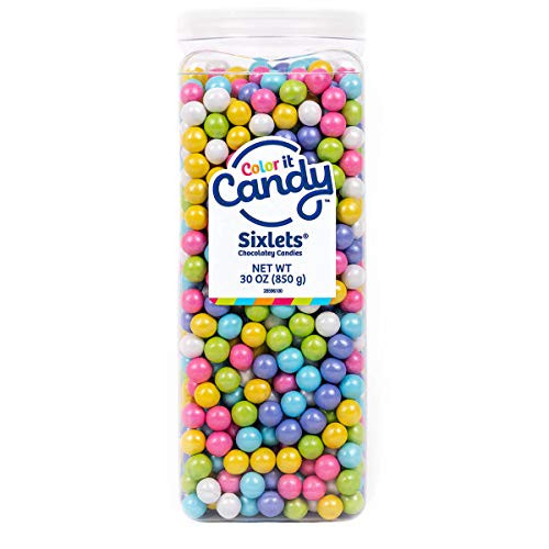 Color It Candy Shimmer Spring Mix Sixlets 30 Oz Jar - Perfect For Table ...