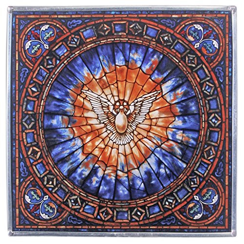 Design Toscano Stained Glass Panel - The Holy Spirit Square Stained ...