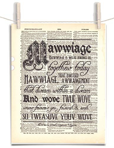 The Princess Bride Mawwiage Quote 8-5 x 11 Vintage Dictionary Page ...