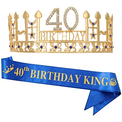40th Birthday Gifts for Man 40th Birthday Crown and 40th Birthday King ...