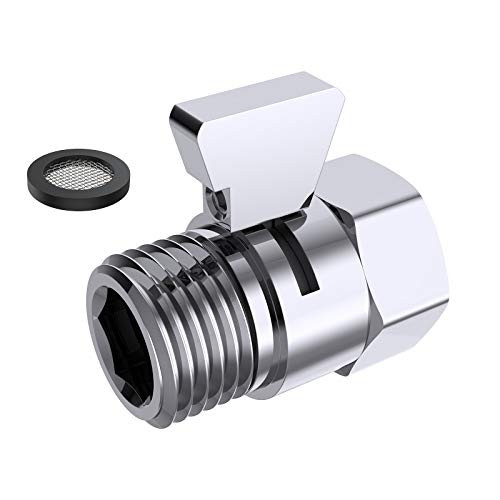 Solid Brass Shower Head Flow Restrictor Shut Off Valve with Handle ...