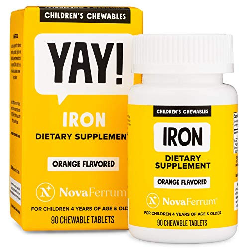 NovaFerrum Chewable Iron Supplement for Kids 18 mg Elemental Iron Sugar ...