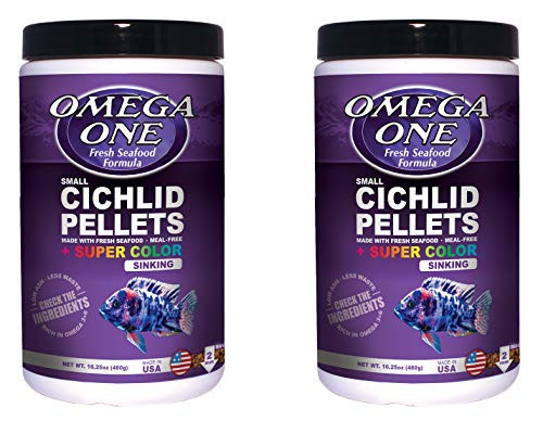 Omega One Super Color Cichlid Pellets Small Sinking 16_25 oz 2 pack ...