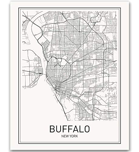 Buffalo Poster Buffalo Map of Buffalo Buffalo Art Minimalist Poster ...