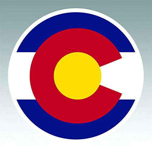 Colorado C Logo Round Flag Sticker Premium Decal Die Cut CO Denver ...