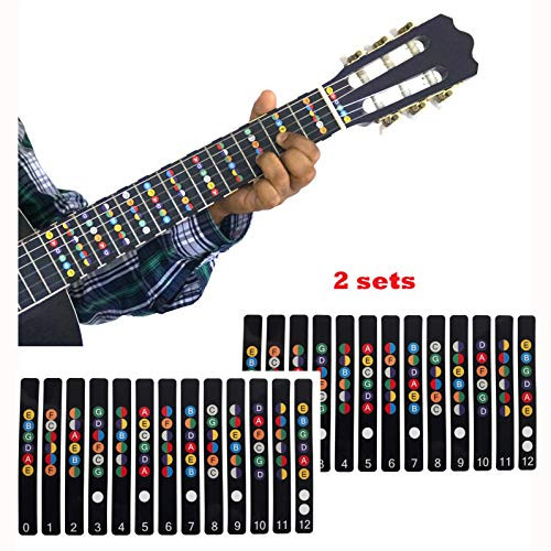 Fretboard Numbered Neck Note Decals Scale Chart Fingerboard Fret Map ...