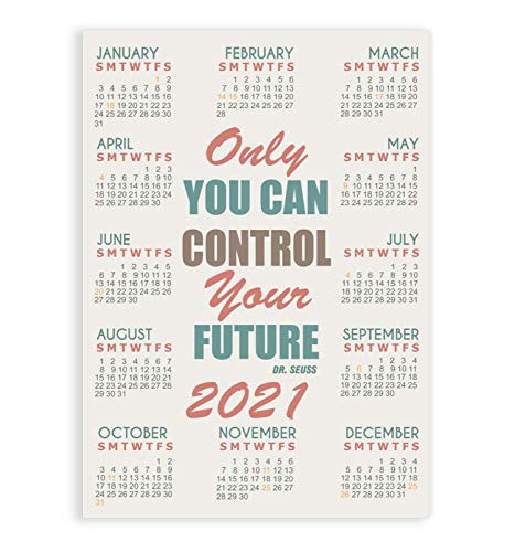Inspirational Quote Wall Calendar 2021 - Full Year Office Calendar - Dr ...