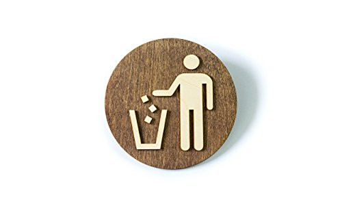 Trash Bin Garbage Door Sign WC Sign Restroom Door Sign Toilet Plate ...