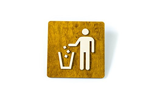 Trash Bin Garbage Door Sign WC Sign Restroom Door Sign Toilet Plate ...