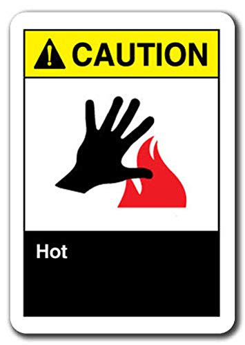 Caution Sign - Hot Safety Sign ansi OSHA Label Decal Sticker Retail ...