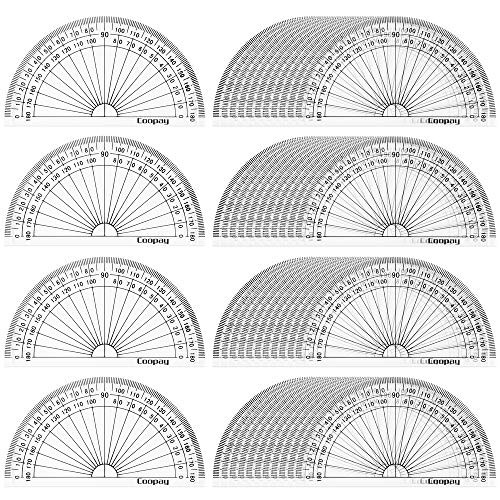 Coopay 48 Pack Plastic Protractors Clear Protractor Student Math ...