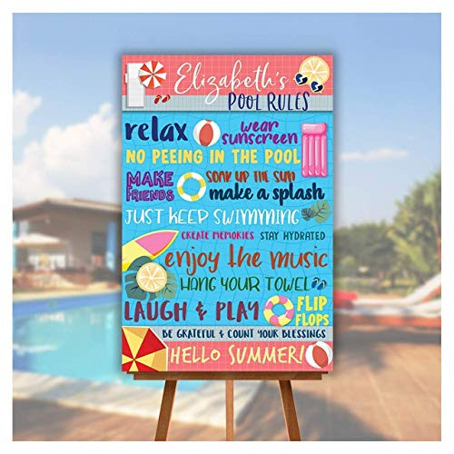 SPEEDYORDERS - Swimming Pool Rules Sign Custom Resorts Pool Rules ...
