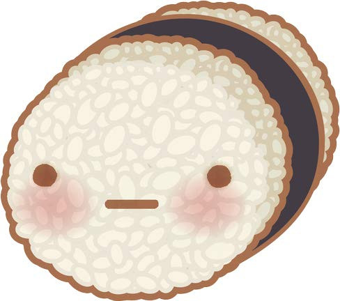 Cute Kawaii Serious Straight Face Japanese Food Cartoon Emoji Vinyl ...